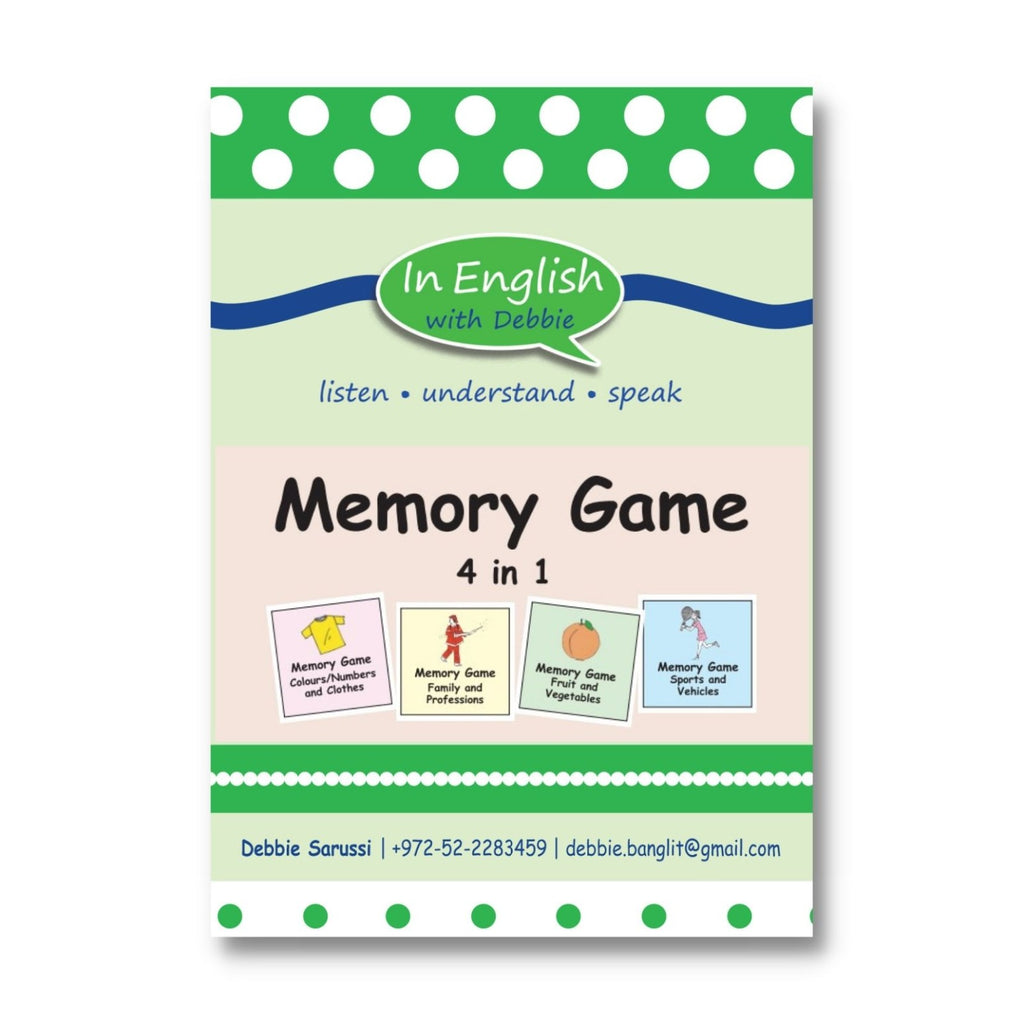 In English with Debbie - Memory Game: 4 in 1 Game - Colours, Family, F ...