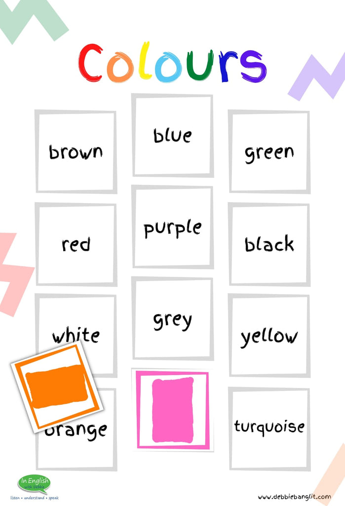 In English with Debbie - Poster: Colours — Wiz Kids